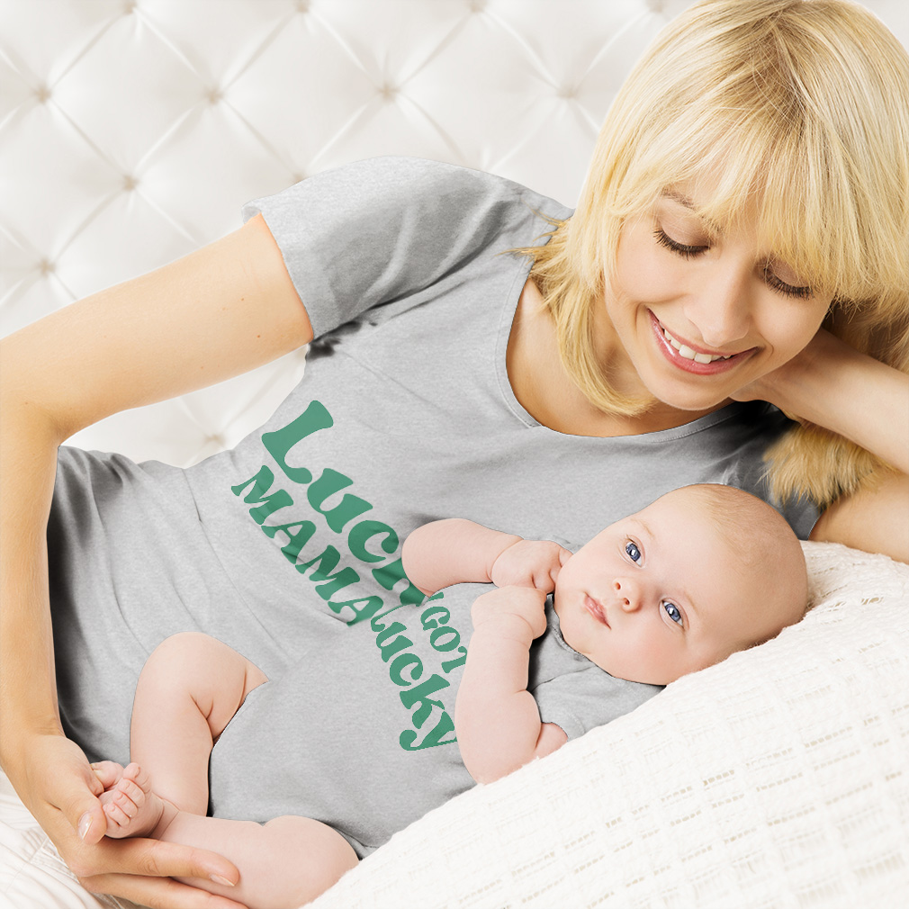 Mother's Day Mom and Baby Matching Outfits I Got Lucky Mama Cotton ...
